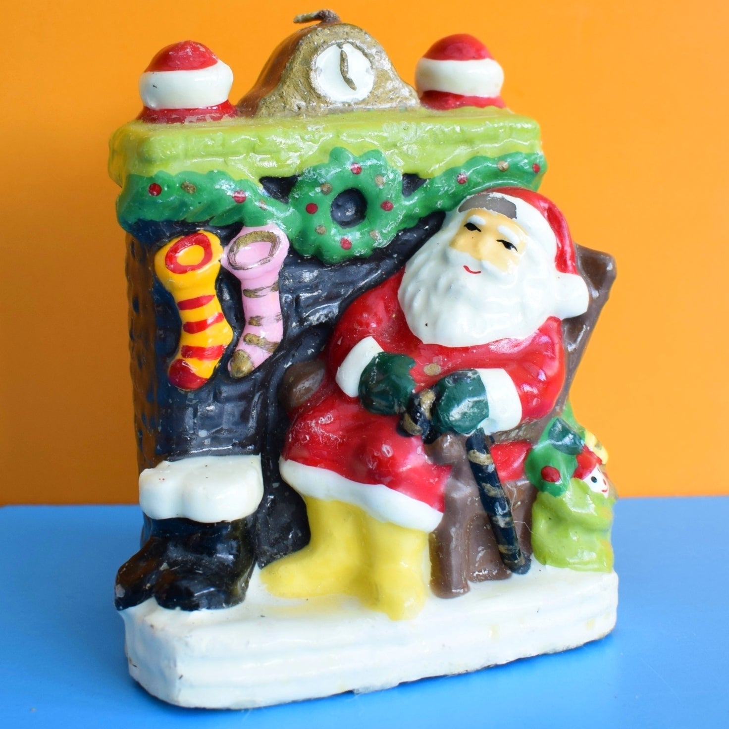 Vintage 1970s Kitsch Christmas Candle & Window Decoration – Pineapple Retro