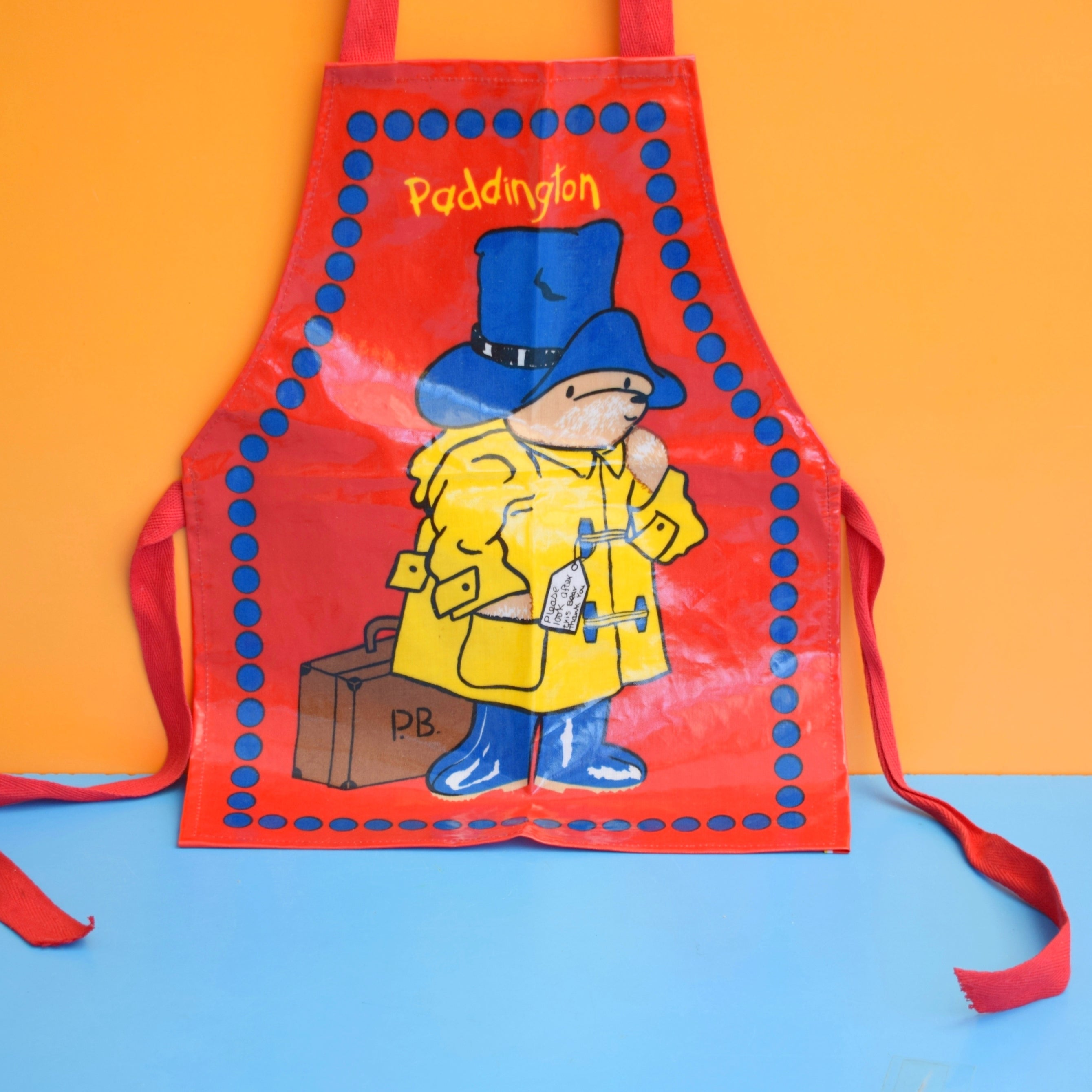 Vintage 1980s Kids Full Apron - PVC - Paddington – Pineapple Retro