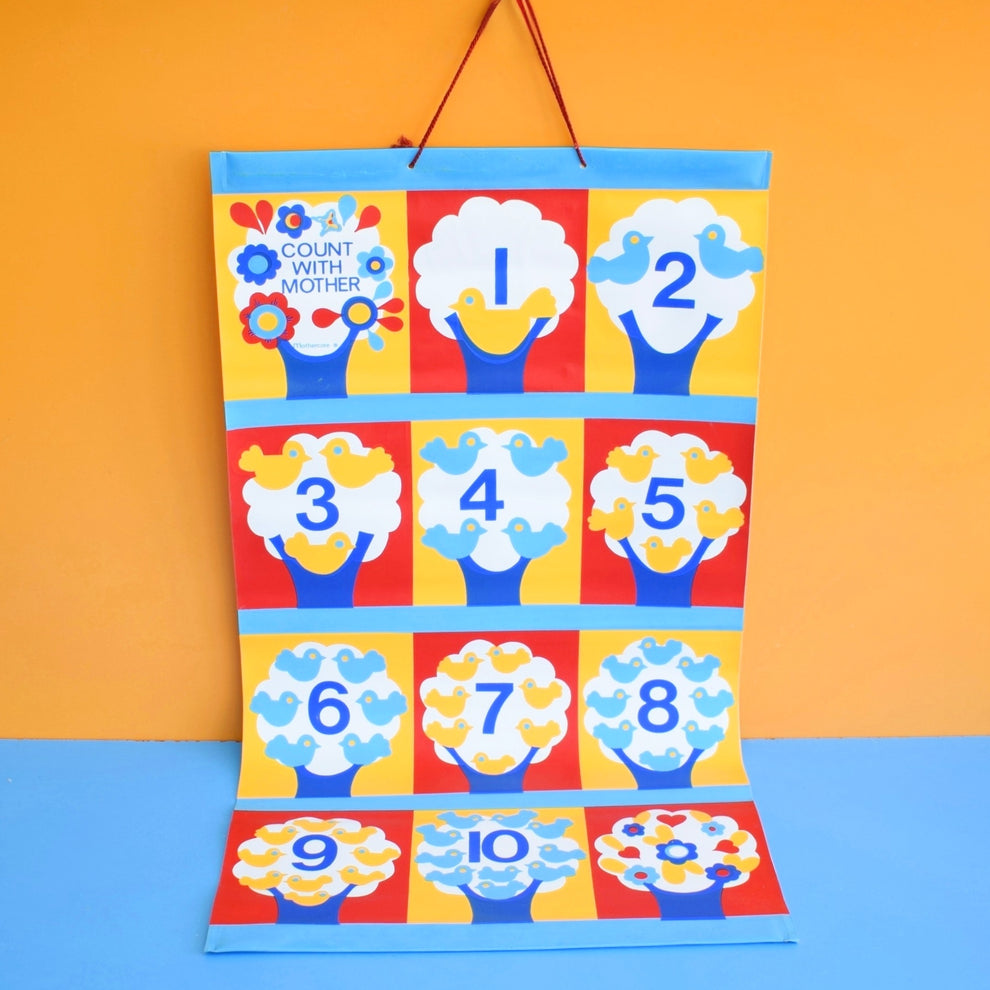 Vintage 1980s Nursery Counting Wall Hanging Chart - Mothercare ...