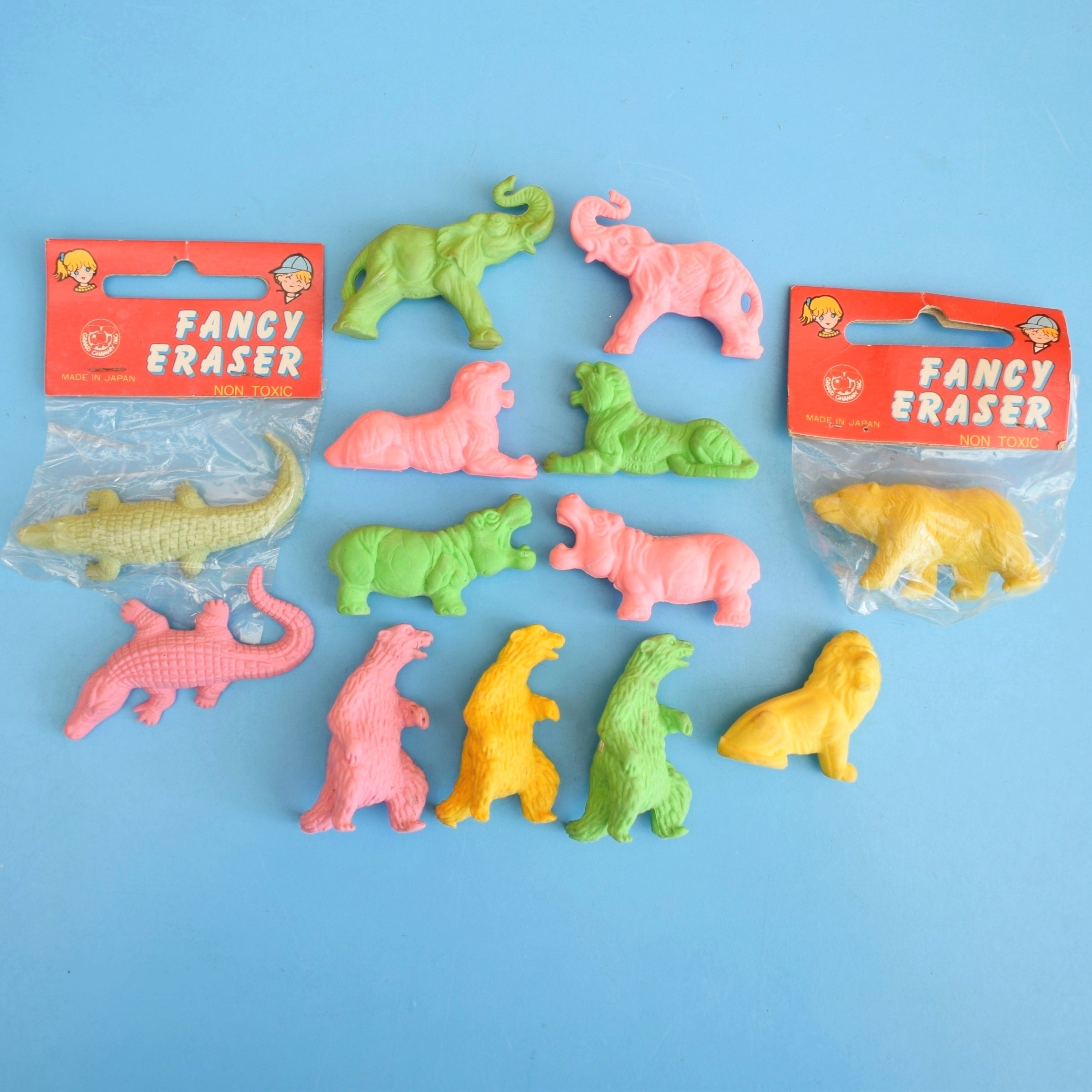 Vintage 1980s Collectable Erasers / Rubbers - Zoo Animals – Pineapple Retro