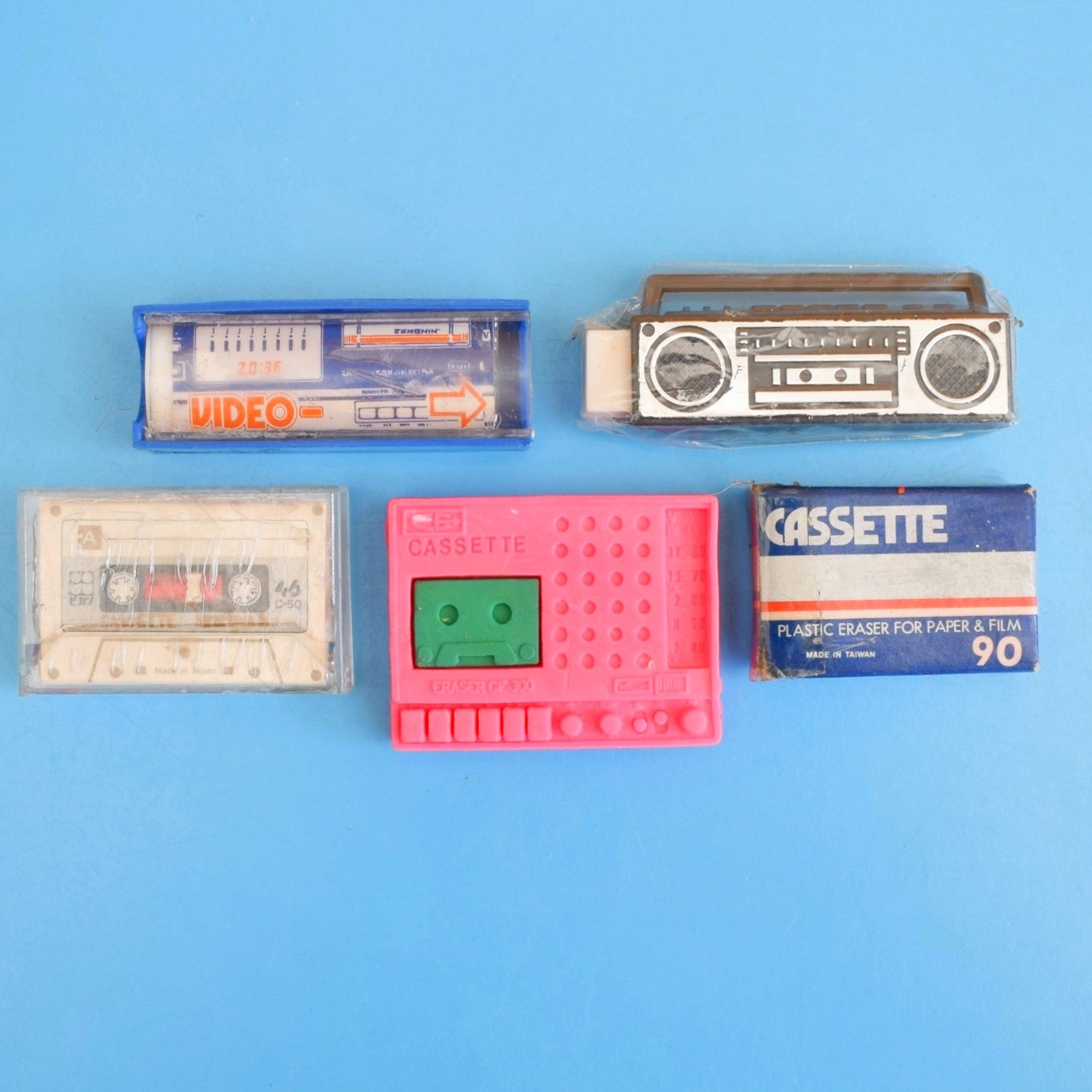 Vintage 1980s Collectable Erasers / Rubbers - Technology / Gamining ...