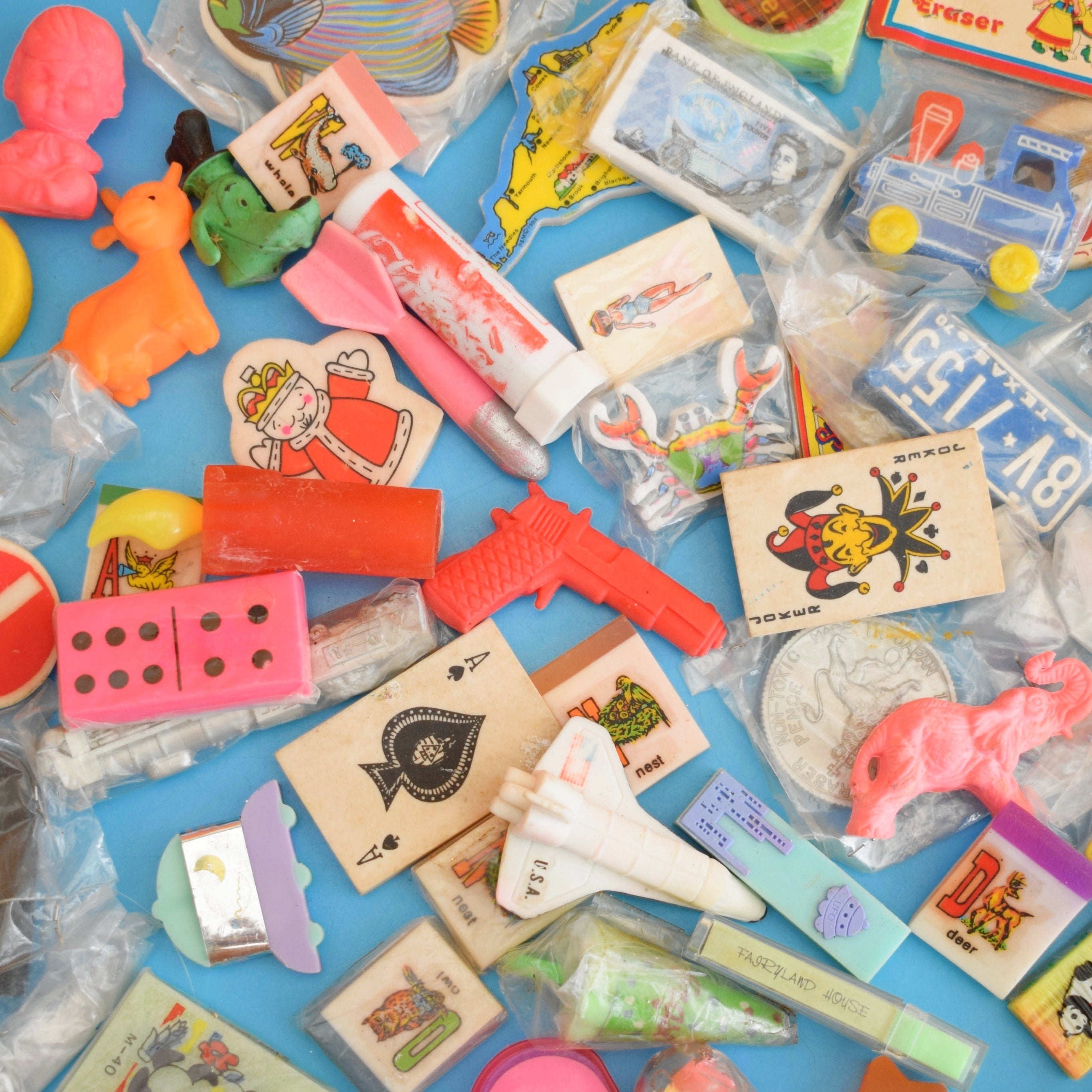 Vintage 1980s Collectable Erasers / Rubbers - Mixed Group x50 ...