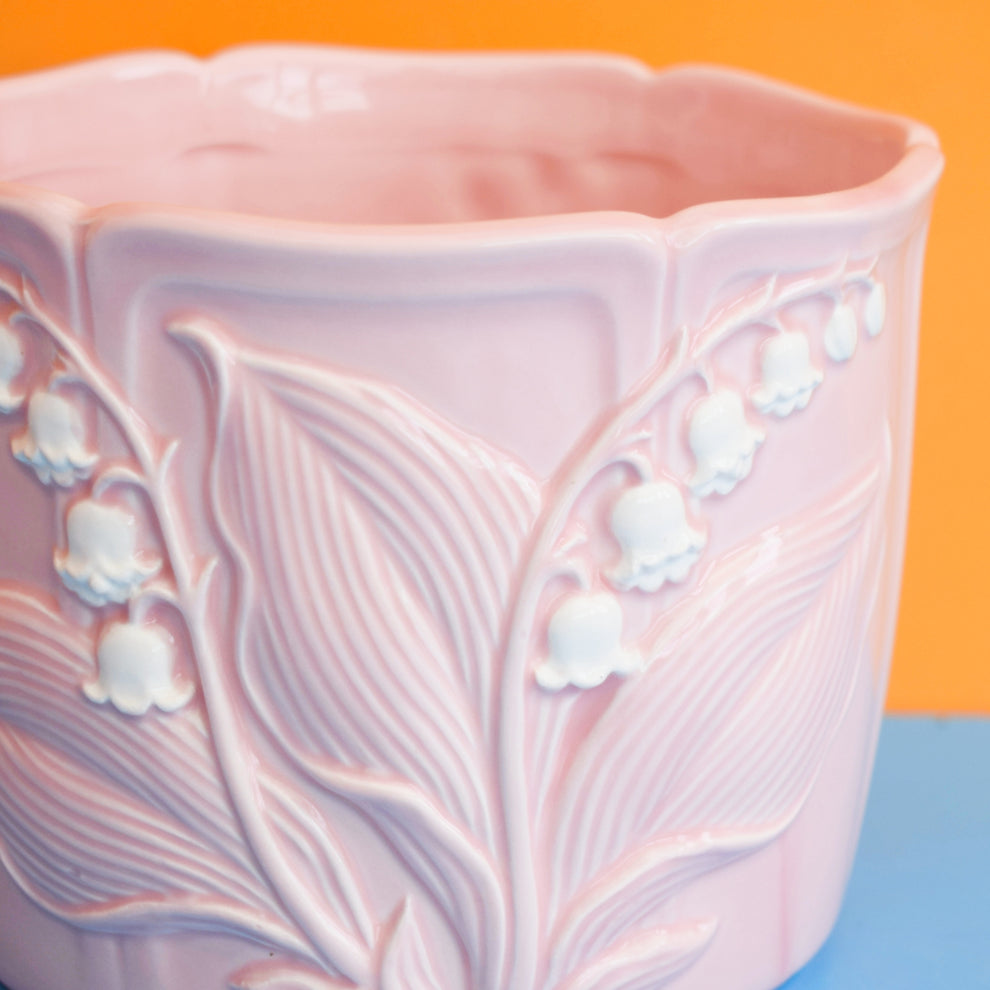 Vintage 1980s Ceramic Set- Planter, Vase & Picture Frame - Pink ...