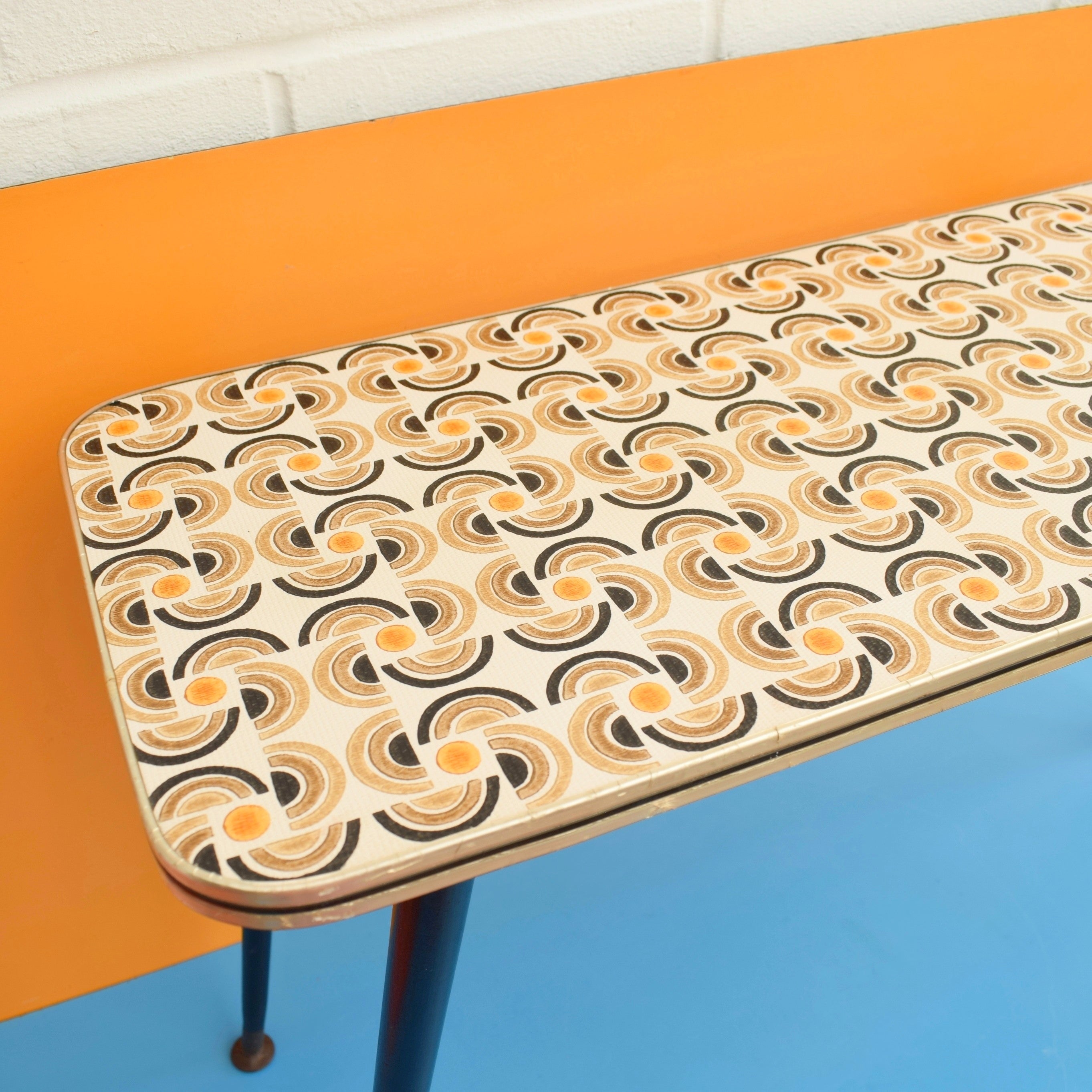 Vintage 1960s Coffee Table - Geometric Pattern - Brown – Pineapple Retro
