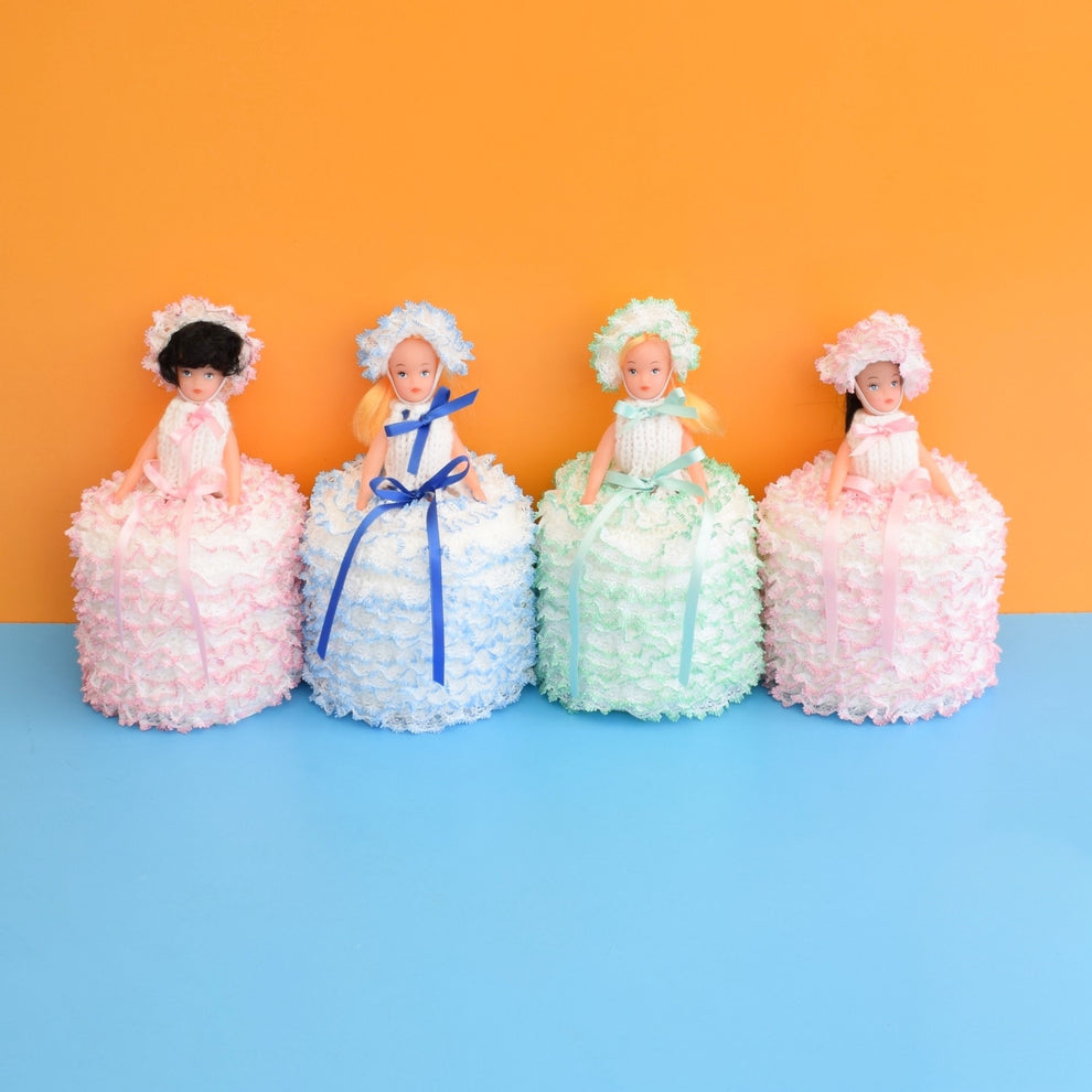 Vintage 1960s Knitted Dolly Toilet Roll Cover – Pineapple Retro