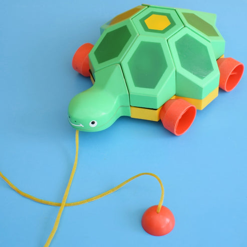 Vintage 1970s Pull Along Stacking Tortoise Toy – Pineapple Retro
