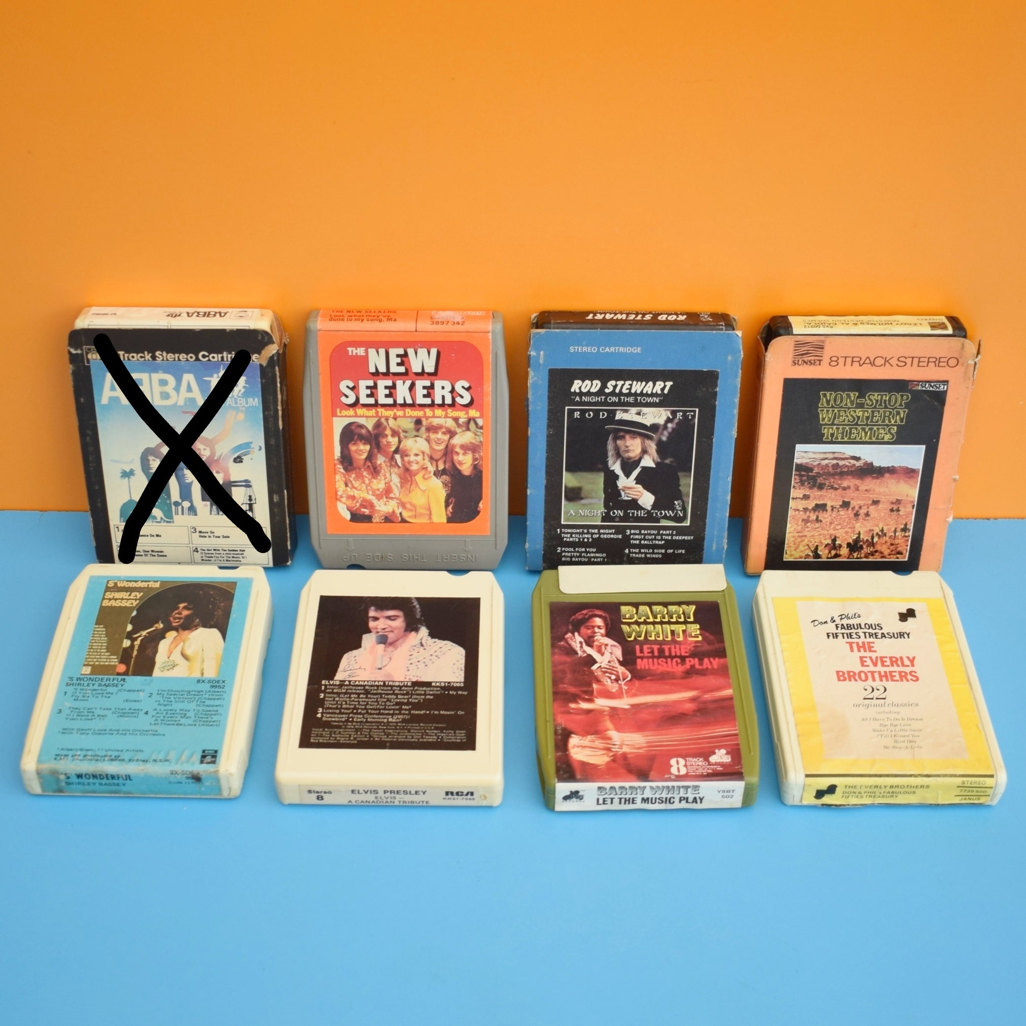 Vintage 1970s 8 Track Stereo Music Cartridges- Various – Pineapple Retro
