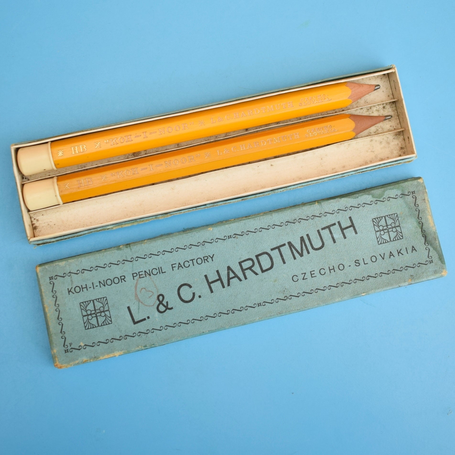 Vintage 1960s Yellow Jumbo Pencils - L&C Hardtmuth Slovakia - Boxed ...