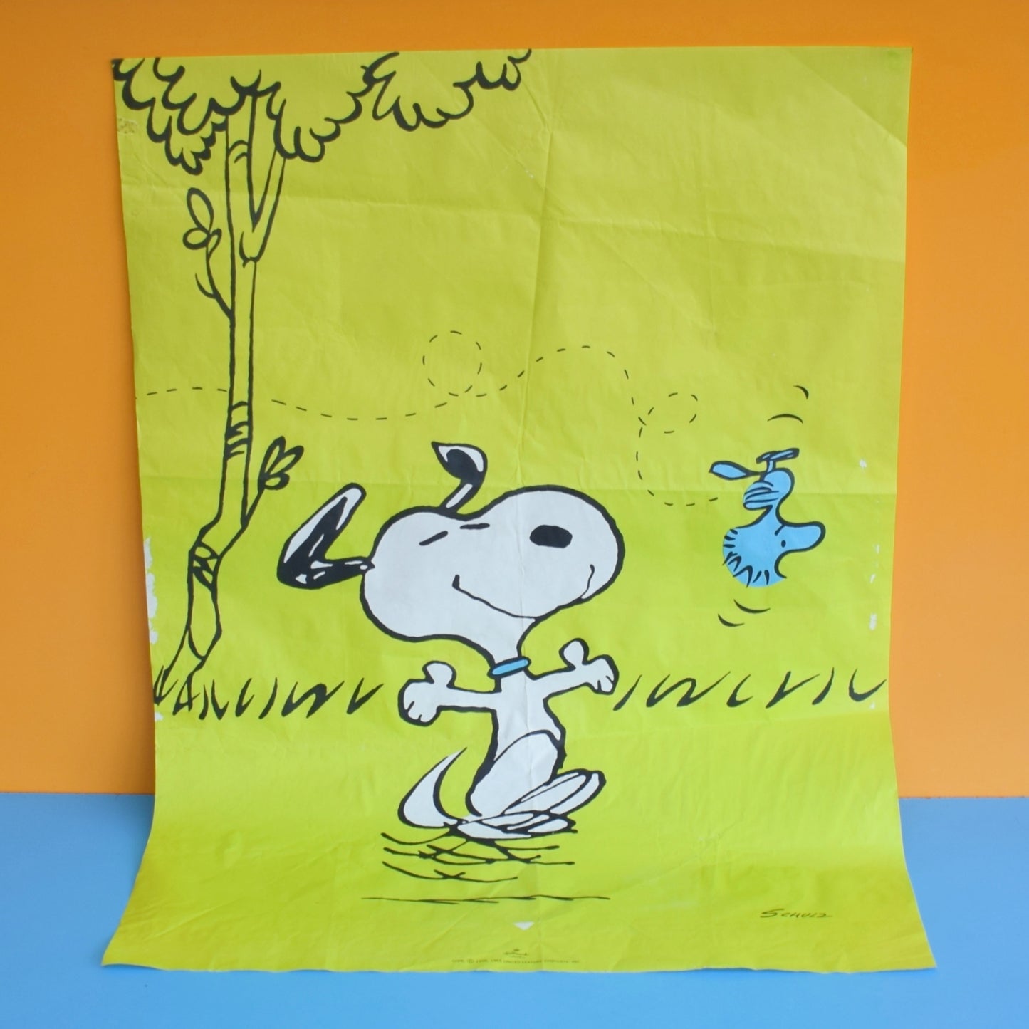 Vintage 1970s Snoopy Paper Wrapping Paper/ Poster – Pineapple Retro