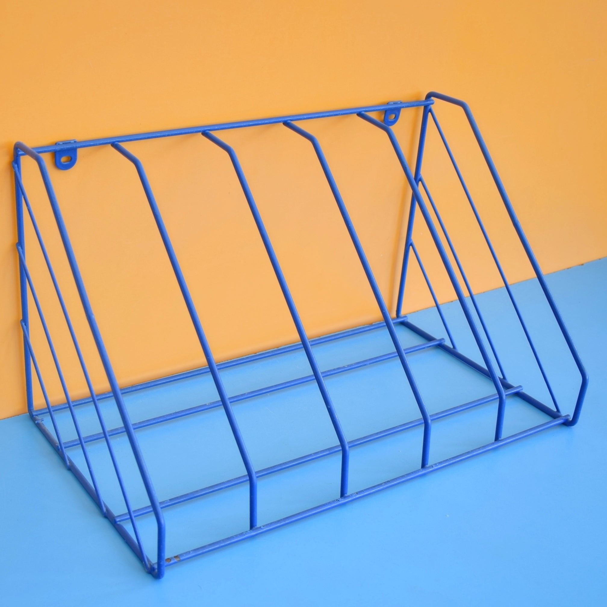 Vintage 1970s Wire Book / Box File Rack - Blue – Pineapple Retro