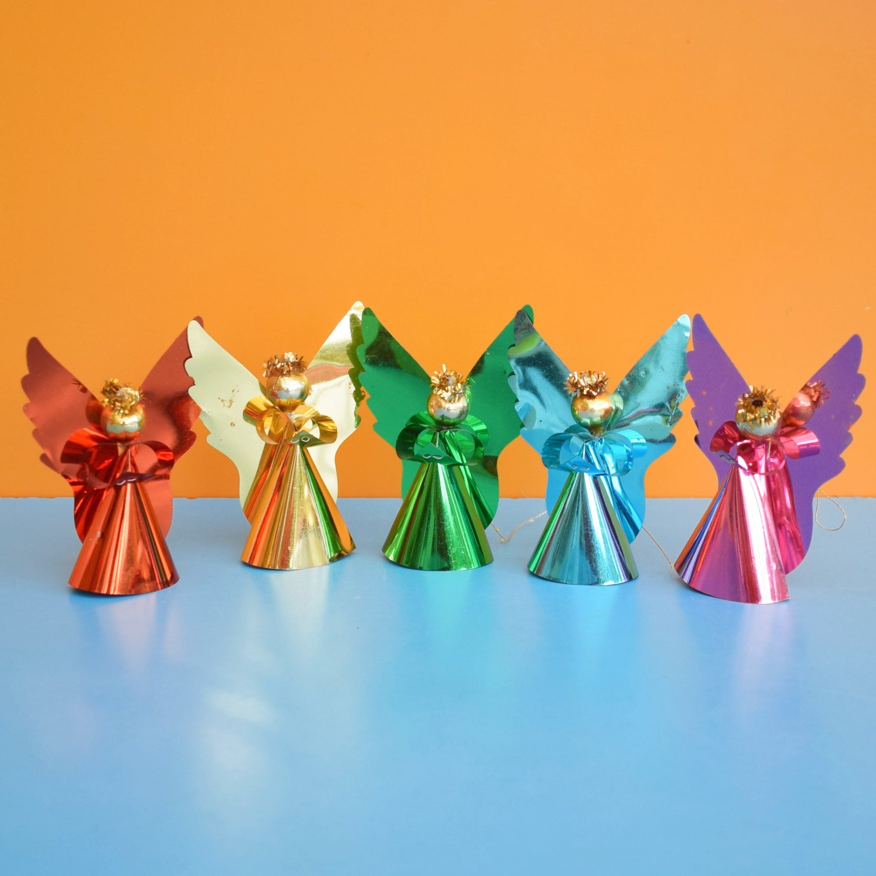 Vintage 1970s Kitsch Angel Decorations - Foil Rainbow – Pineapple Retro