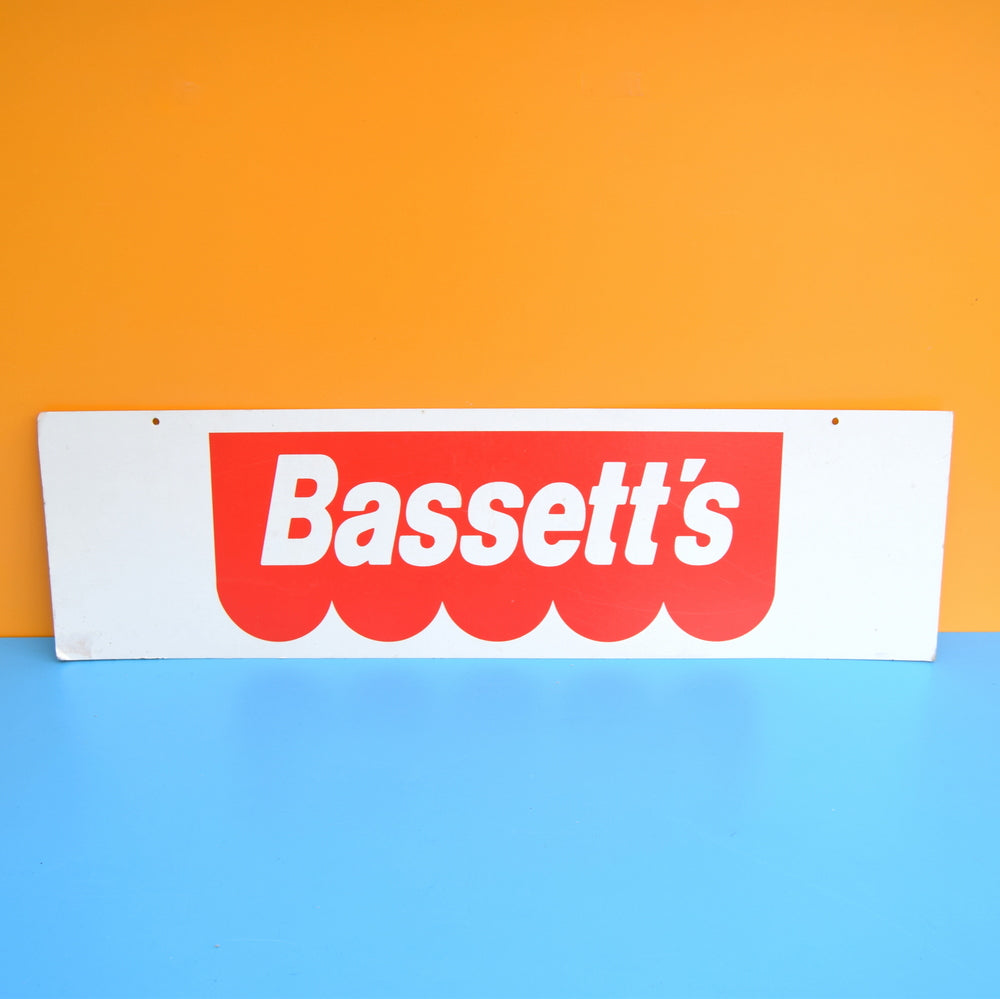 Vintage 1970s Large Cardboard Sign - Bassett's - Sweets – Pineapple Retro