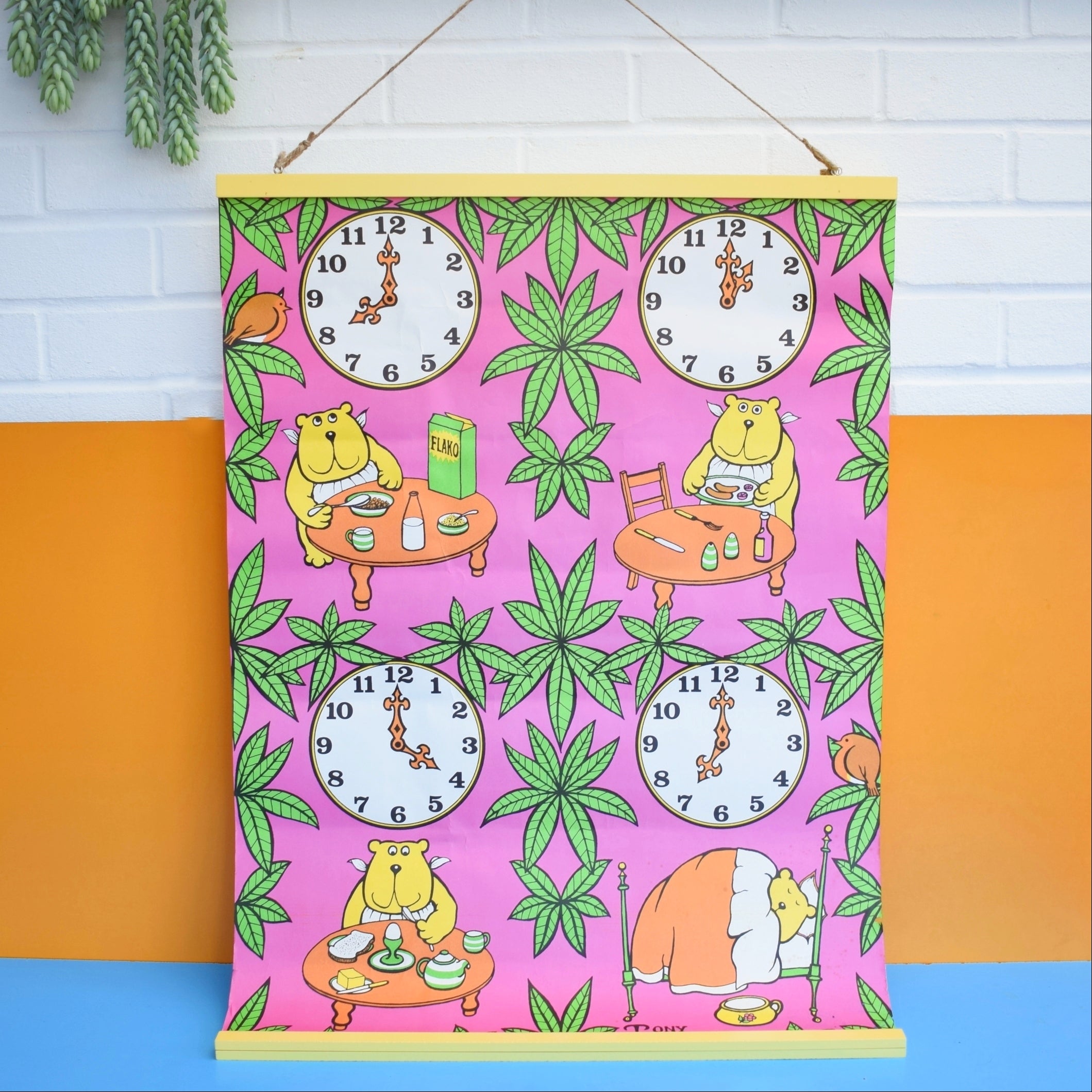 Vintage 1970s Tony Beale Kids Poster Hanging – Pineapple Retro
