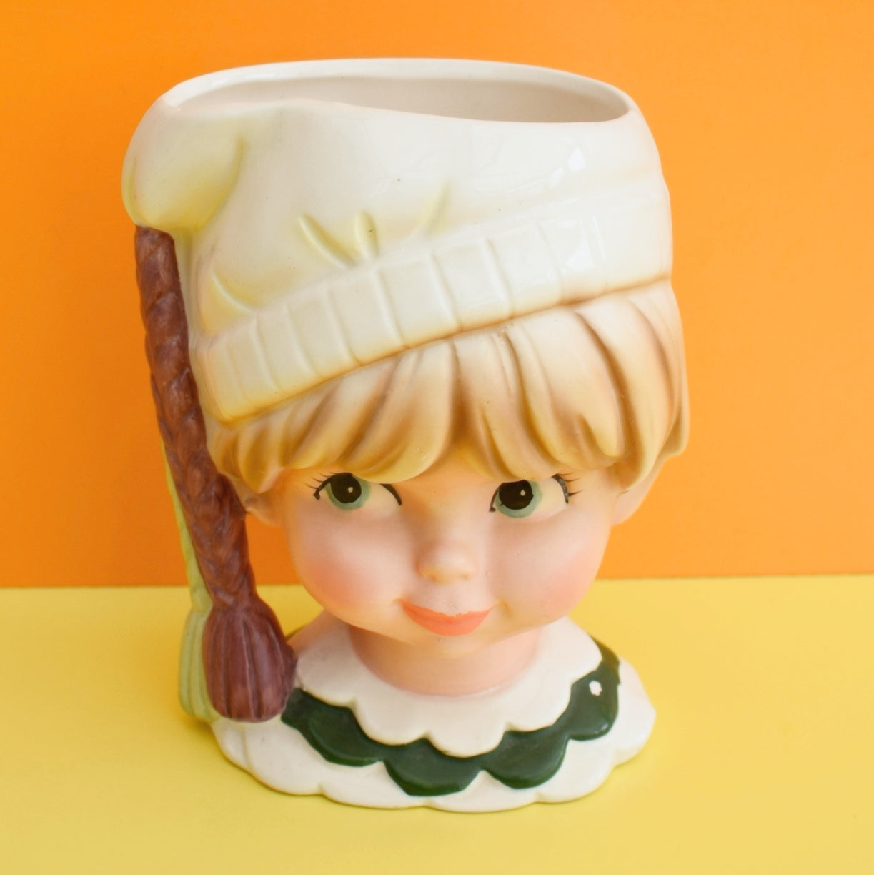 Vintage 1950s Kitsch Ceramic Head Vase – Pineapple Retro