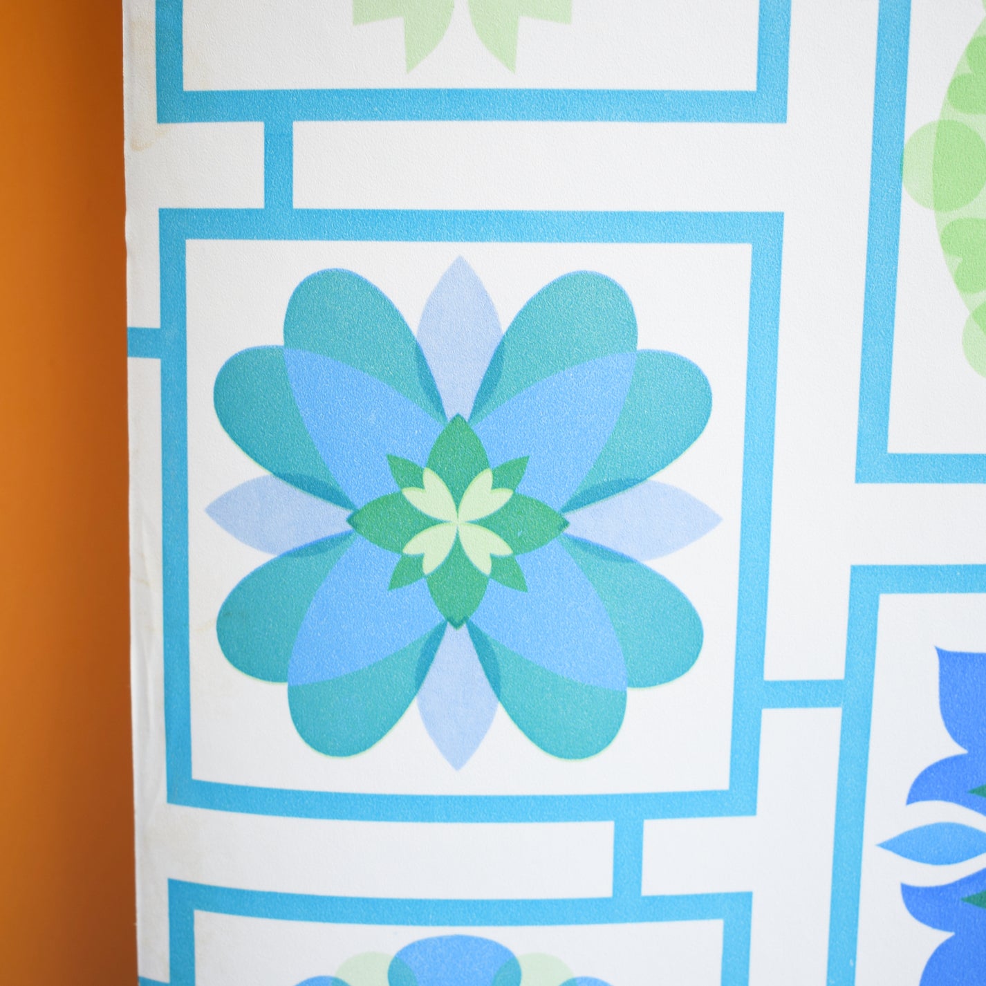 Vintage 1960s Wallpaper - Geometric Blue – Pineapple Retro