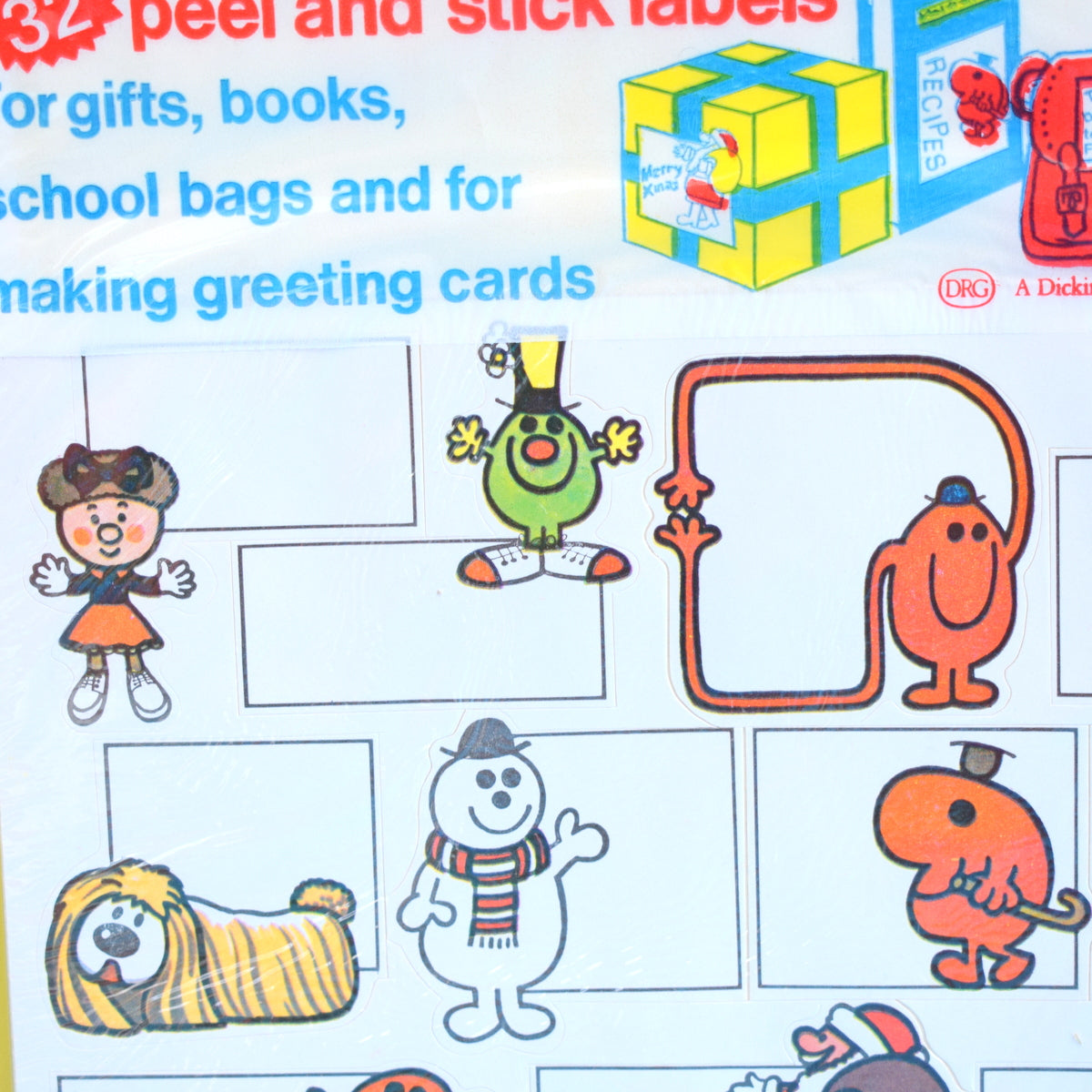 Vintage 1970s Mr Men / Magic Roundabout Gift Stickers / Labels - Stick ...