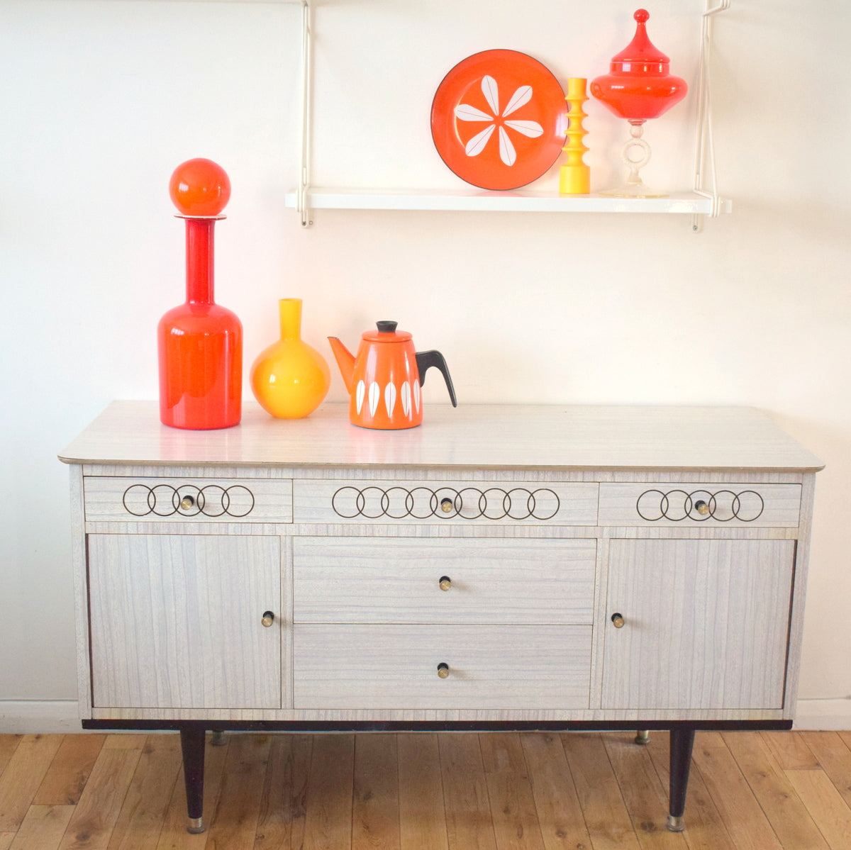Vintage 1950s Grey Formica Sideboard / Drawer / Cupboard Unit - High Q ...