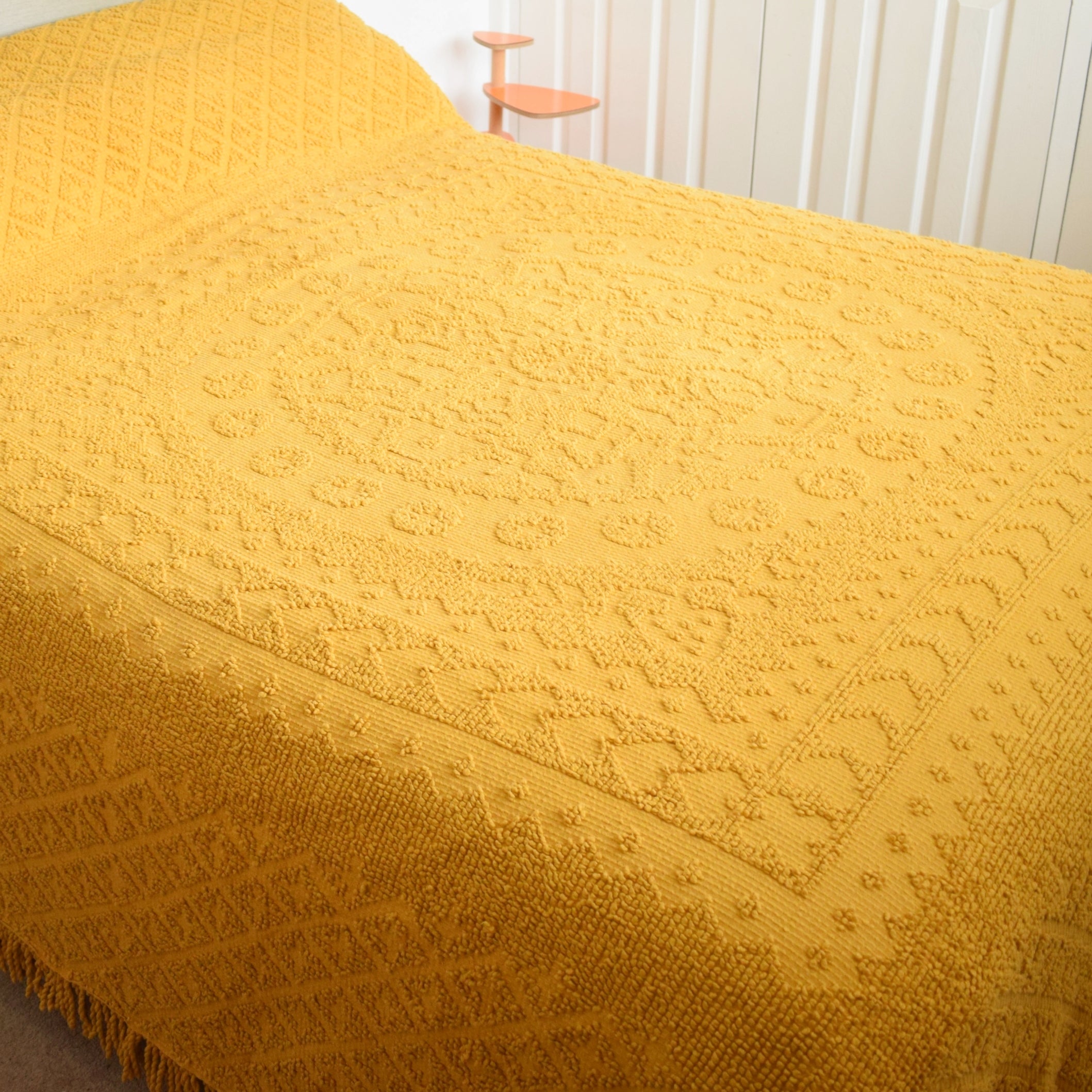 Vintage 1960s Candlewick Bedspread - Mustard – Pineapple Retro