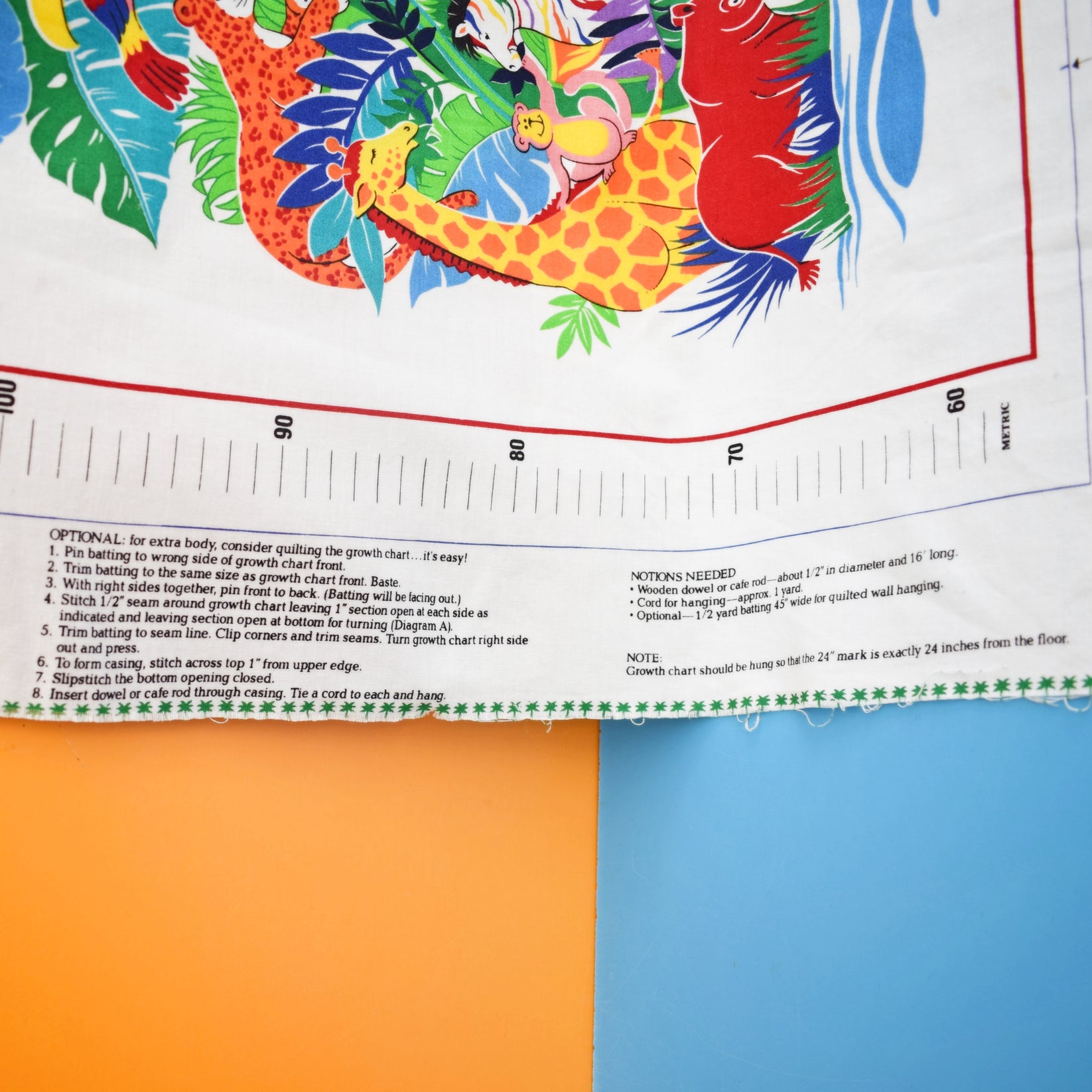 Vintage 1970s Fabric Height Chart Kit – Pineapple Retro
